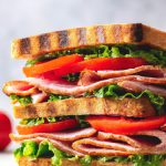Traditional BLT sandwich (Bacon, Lettuce, Tomato) from America ...